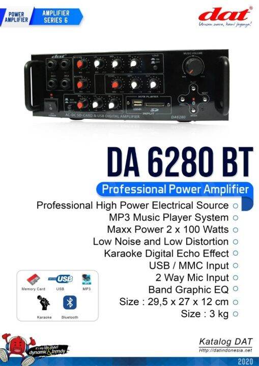Amplifier Dat DA 6280 Original Ampli Dat DA6280 Bluetooth USB | Lazada ...
