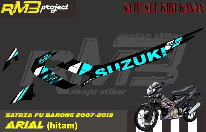 Stiker striping Suzuki satria fu barong Arial (hitam) | Lazada Indonesia