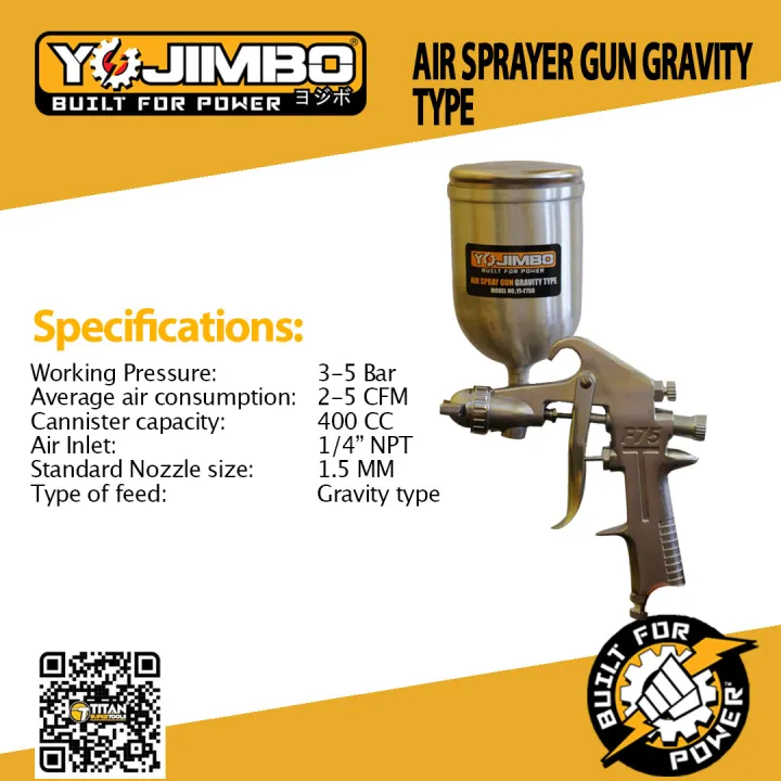 Yojimbo F75 spray gun gravity type | Lazada PH