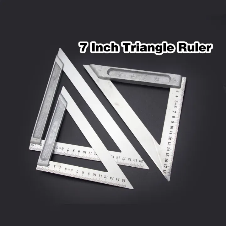 7 Inch Woodworking Right Triangle Ruler Stainless Steel Carpenter Meas ...