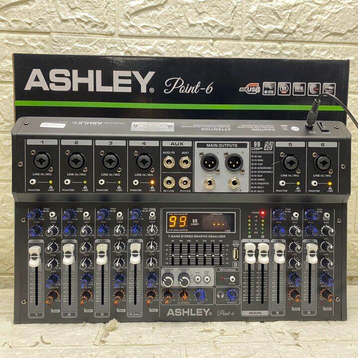 Mixer Audiio ASHLEY Point-6 Original Product "6-Channel" Bluetooth USB ...