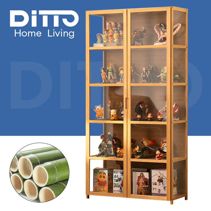 Ditto 4/5 Layers Display Cabinet Acrylic Bamboo Three Sided ...