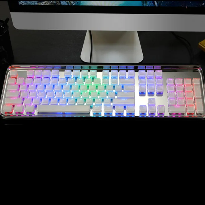 Pudding Keycaps Double Shot PBT Keycap Set with Translucent Layer for ...