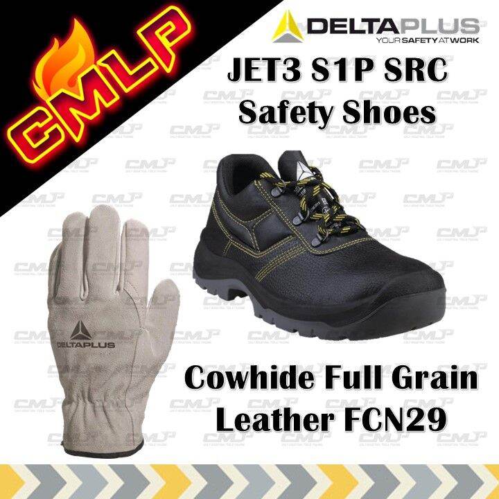 DELTAPLUS Lowcut, Steel Toe, Pigmented split Leather [Jet3 S1P SRC ...