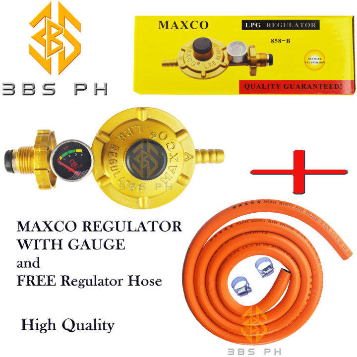 Maxco Lpg Regulator With Gauge Heavy Duty 858B High Quality with Free ...