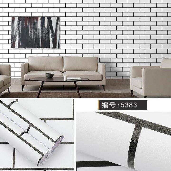 Wallpaper Dinding Motif Bata Keramik Putih Stiker Dekorasi Kamar Tidur ...