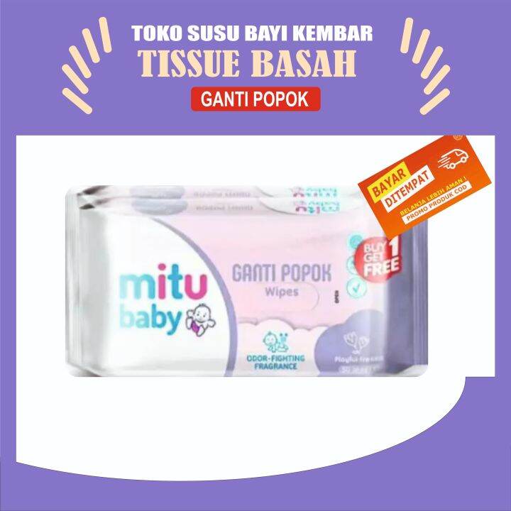 MITU Tisu Basah Bayi Beli 1 Gratis 1 50's + 50's Toko Susu Bayi Kembar ...