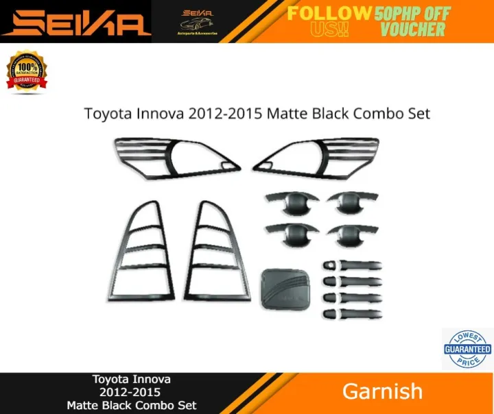 Toyota Innova 2012-2015 Matte Black Combo Set Garnish | Lazada PH