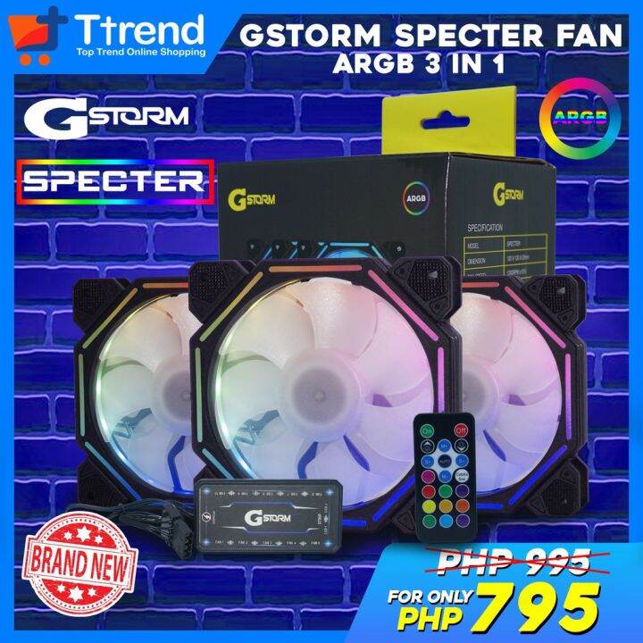 TGEARS GSTORM PHANTOM SPECTER ARGB RGB CASE FAN 3in1 Package 3x 120mm ...