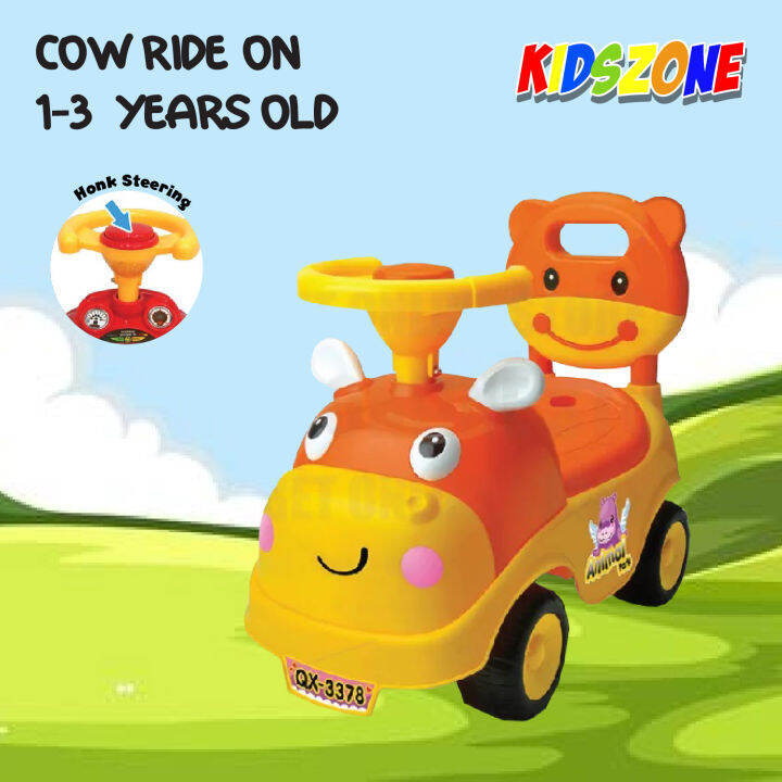 [Horn Steering] Ride On Car Cow Calf Push Walker for Kids Baby 1-3 ...