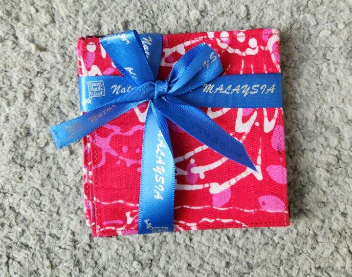 (Ready Stock) BA0051 Batik Coaster 4 In 1 Set Handmade In Malaysia ...
