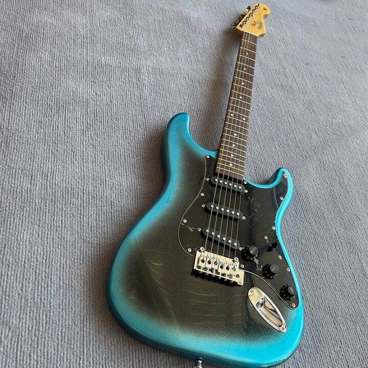 Rare Fender Stratocaster Electric Guitar Blue Black Body Rosewood ...