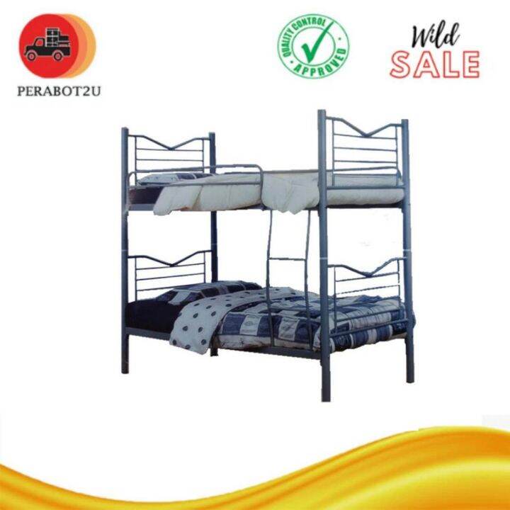 3V Double Decker Powder Coated Metal Bed Frame/Katil/Katil Dua Tingkat ...