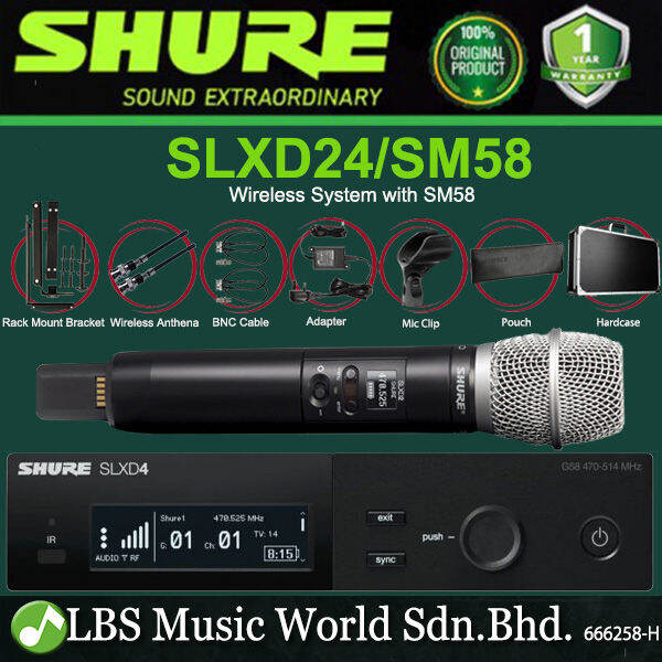 Shure SLXD24/SM86 Digital Wireless Microphone System with SM86 Handheld Transmitter Mic (SLXD24 ...