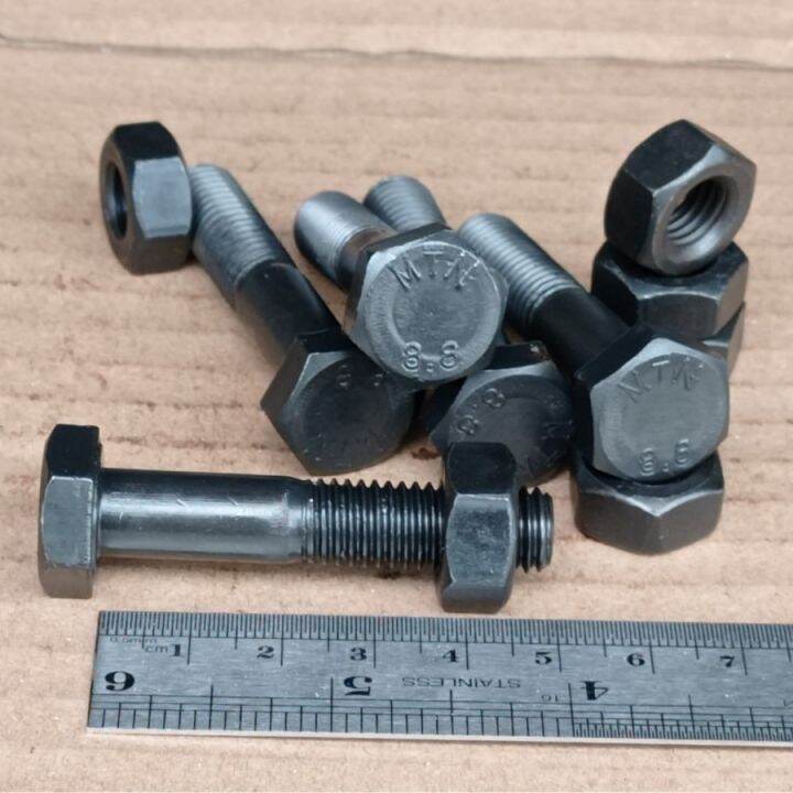 BAUT HEXAGON M10X50 / BAUT BAJA HTB 8.8 M10 X 50 / BAUT BAJA M10 X 50 HITAM / BAUT M10X50 BAJA ...