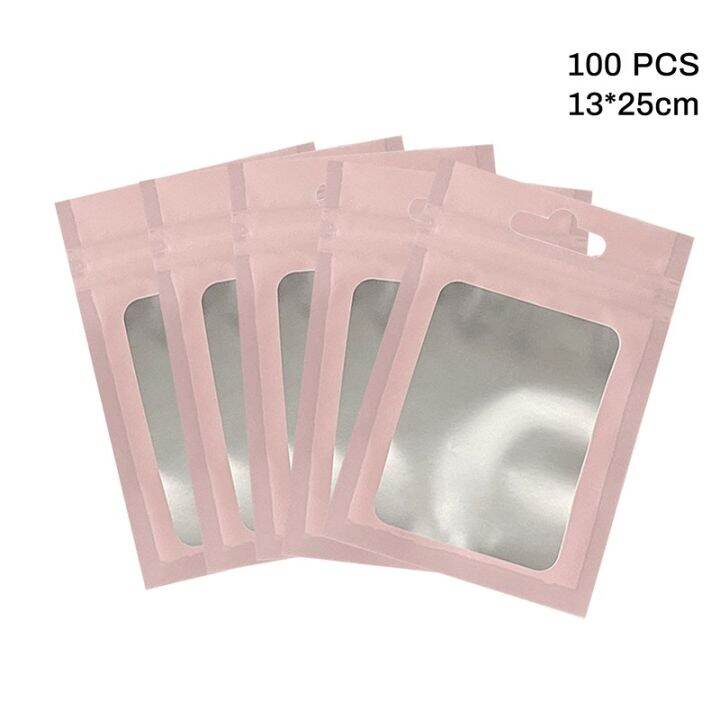 100 pieces Zip Lock Packaging Bag Matte Black Aluminum Foil Resealable ...