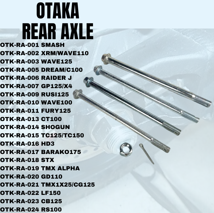 OTAKA REAR AXLE, Rear Wheel / Hub Axle / Shaft for XRM/WAVE110/SHOGUN ...