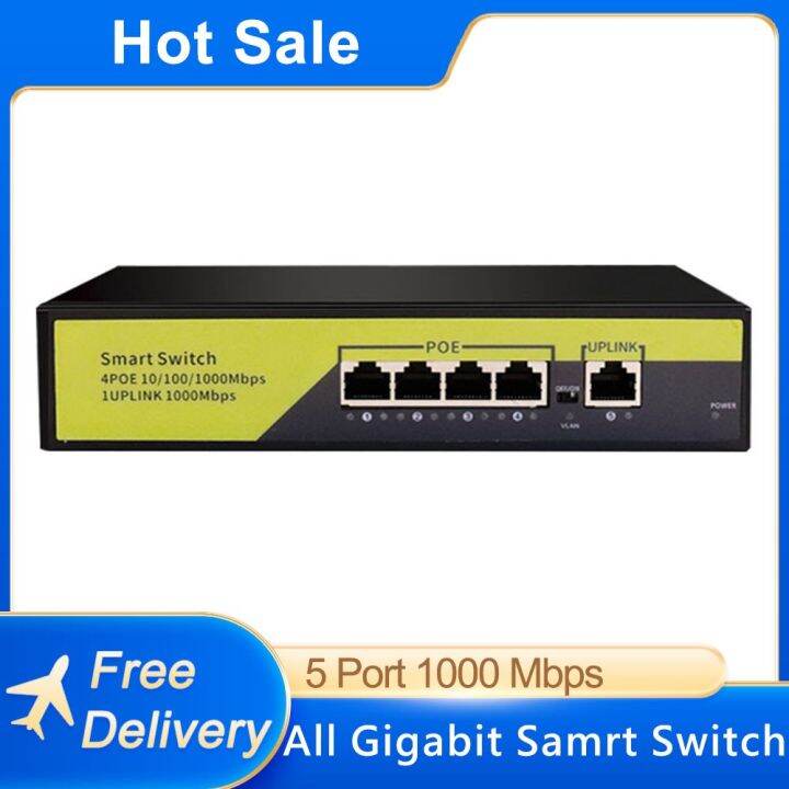 IENRONLINK Full Gigabit 5 port POE Internal Power Supply Switch 52V ...