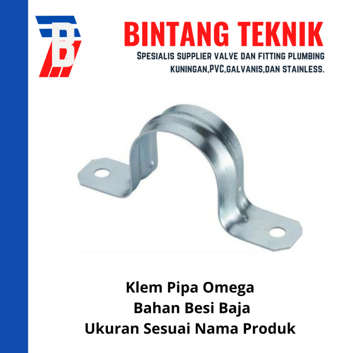 Klem Pipa Omega 1/2" inch Bahan Besi Galvanis | Lazada Indonesia