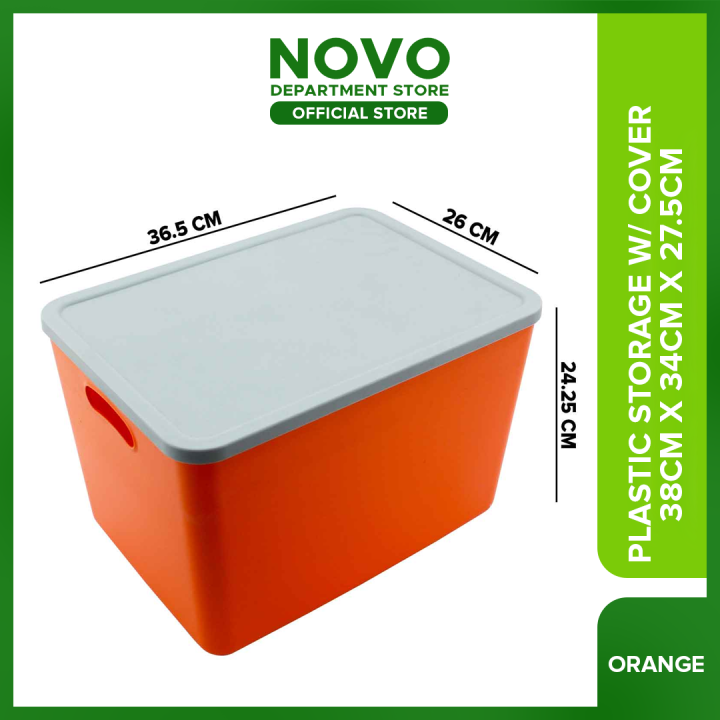 Novo Plastic Storage Multi Purpose Organizer Box with Cover 43cm x 32cm ...