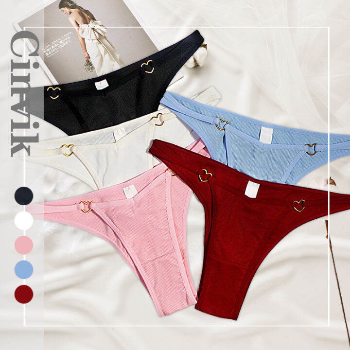 Cinvik 2023 New Tback Panty For Women Set Cotton Simple Sexy Breathable