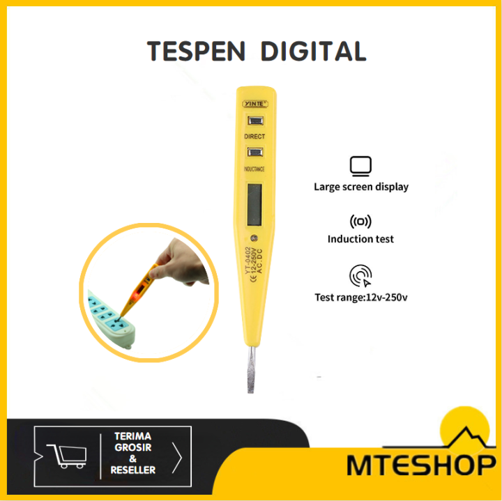 MTE Digital Test Pen/Tespen Digital 12-250V AC DC 13 cm /Alat Perkakas ...