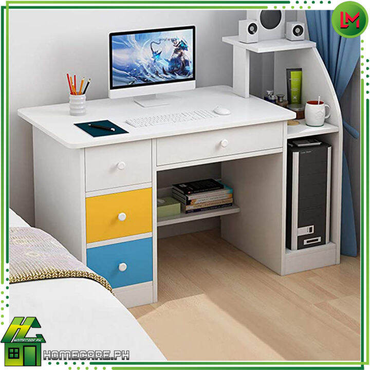 HOMECARE.PH HC-39 Study Table with drawer and bookshelf Multifunctional ...
