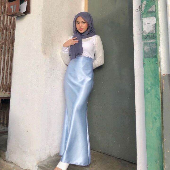 ROK SATIN SILK ROBERTO CAVALLY DUYUNG / MERMAID SATIN SKIRT / Rok ...