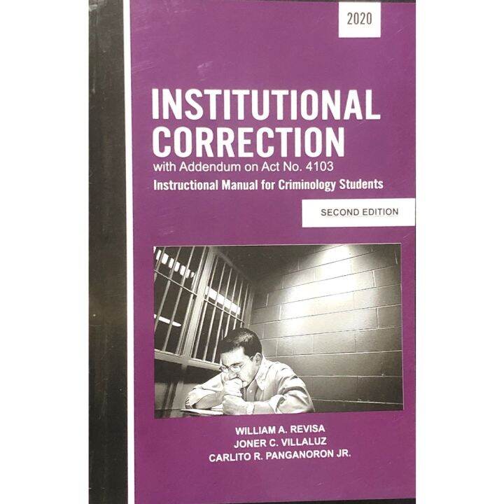 BOOKS Institutional Correction With Addendum On Act No 4103