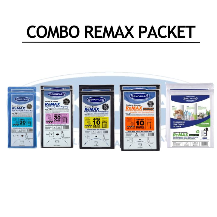 COMBO 2 packets - Sekoplas ReMAX HDPE Garbage Bags | Lazada