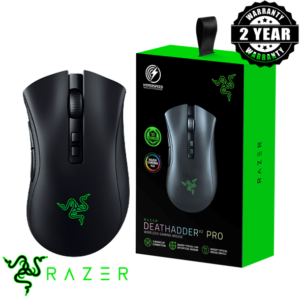 Razer DeathAdder V2 Pro Wireless Gaming Mouse Black (Optical 20,000 DPI ...