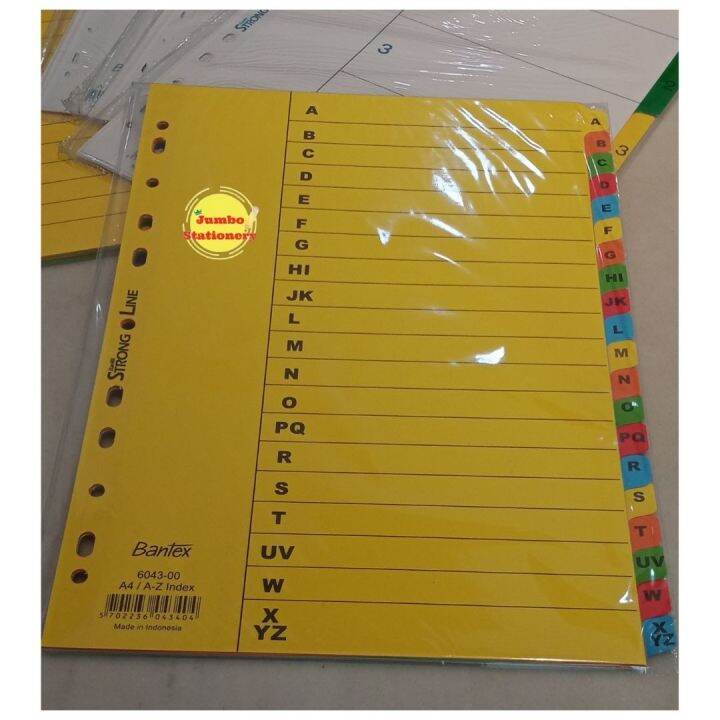 Pembatas Binder Bantex A4 A-Z 6043-00 / Pembatas loose / Pembatas ...