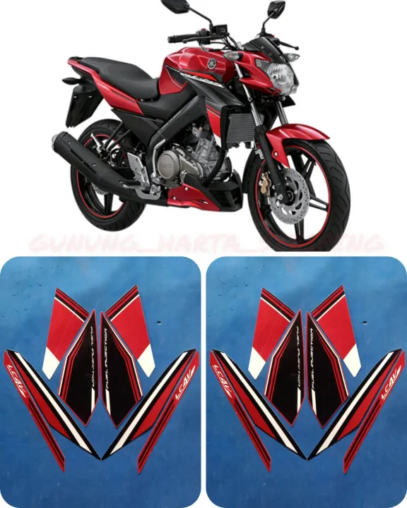Striping Stiker Lis Les Body Motor Set Yamaha New Vixion Advance 2015 Merah Motif Standar ...