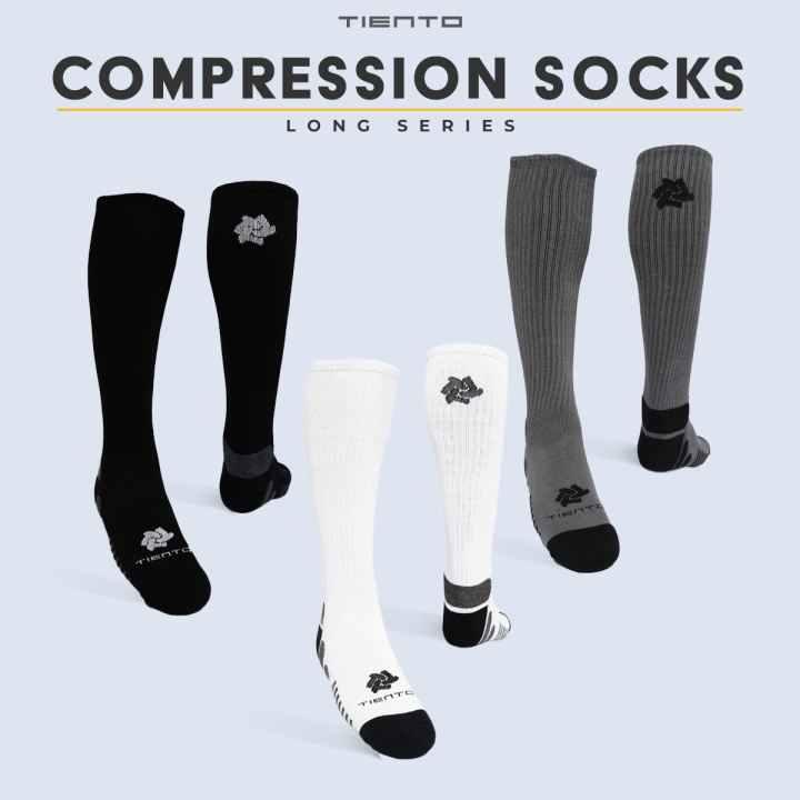 Tiento Long Compression Socks To Go Kaos Kaki Olahraga Ketat Panjang ...