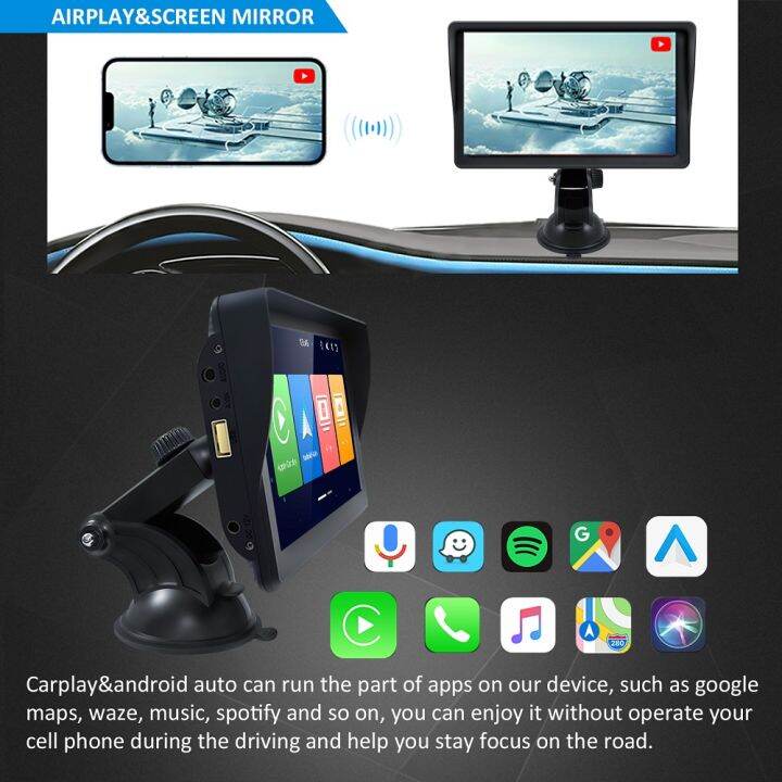 1.2Portable 7 Inch Ips screen wireless CarPlay Android Auto Multimedia ...