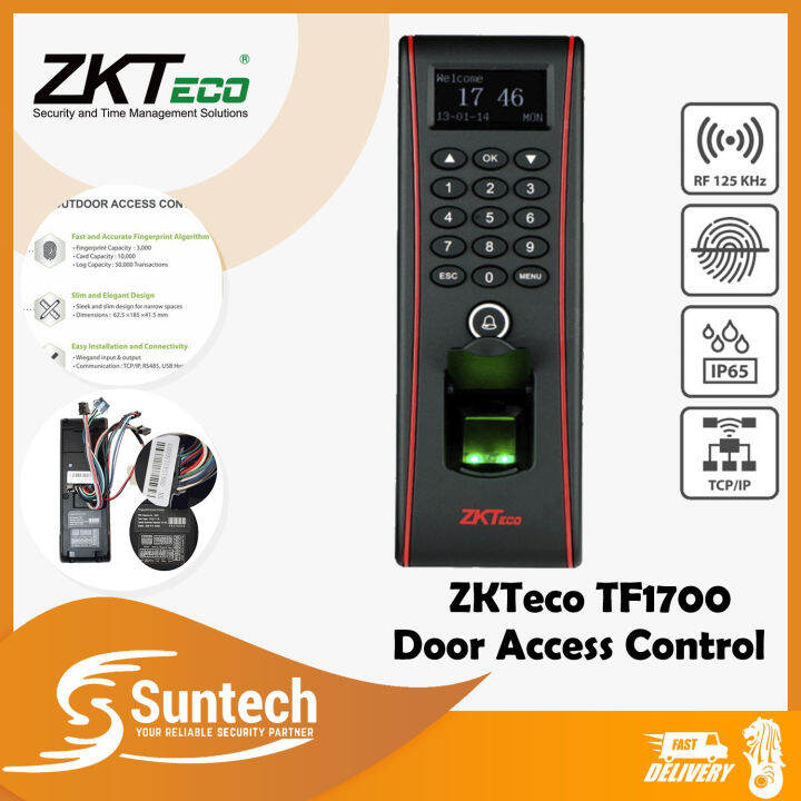 IP66 Waterproof ZKTECO TF1700 Outdoor Fingerprint Keypad+Pin+EM Card ...