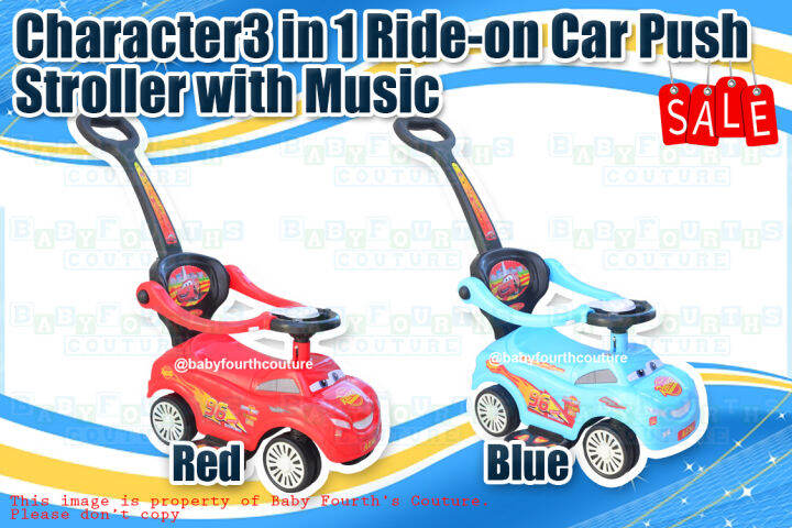 Baby Fourth Couture 3 in 1 Mc Queen Stroller Ride On Toy Car for Kids ...