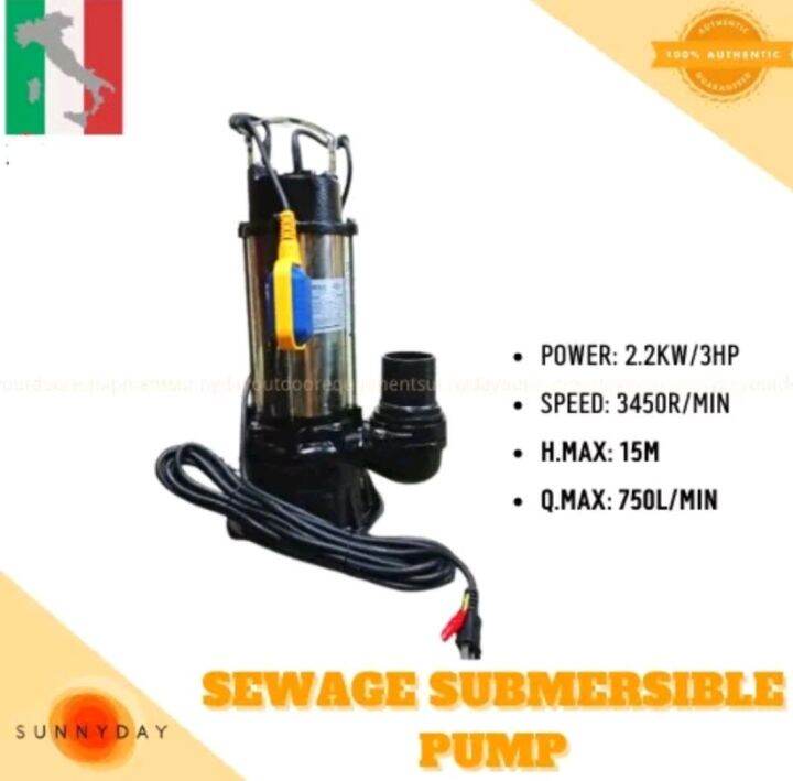 ALGANCO 3HP V2200F SEWAGE SUBMERSIBLE PUMP 220V | Lazada PH