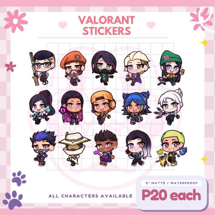 Flash sale VALORANT Chibi Stickers 2 Laminated | Lazada PH