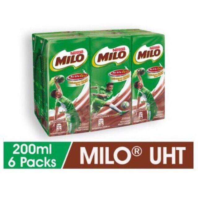-Readystock- Nestle MILO Activ-Go UHT/Milo RTD (200ml x 6 Packs) | Lazada
