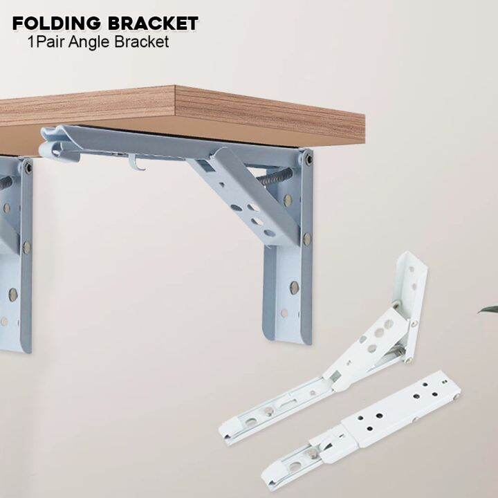 ♬Home Zania 1 Pair White Foldable Angle Bracket Adjustable Wall Mounted ...