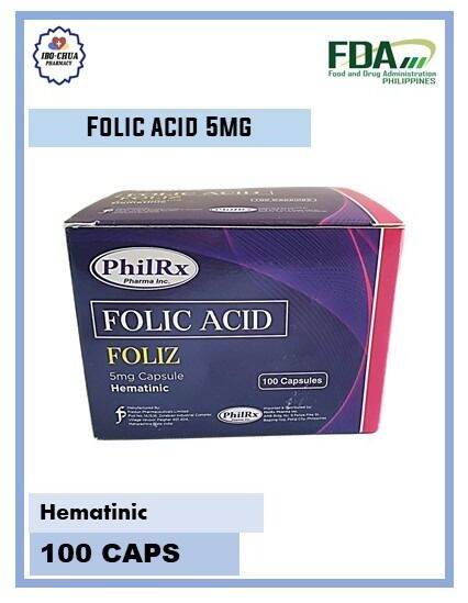 Folic Acid (Foliz) 5mg- 100 capsules | Lazada PH