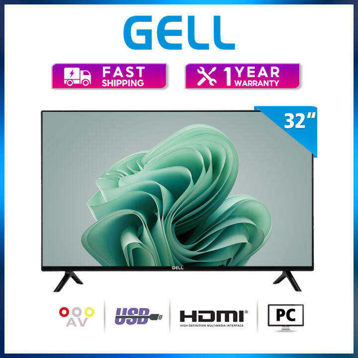 GELL 32 inch led tv flat screen on sale Frameless Ultra-slim Multi-ports television | Lazada PH