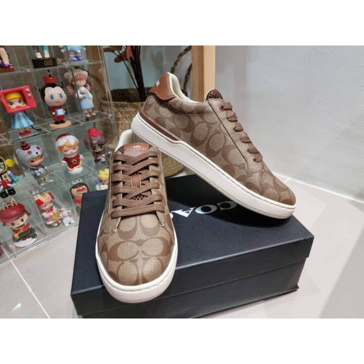 รองเท้า COACH C5981 CLIP LOW TOP SNEAKER WITH STRIPE | Lazada.co.th