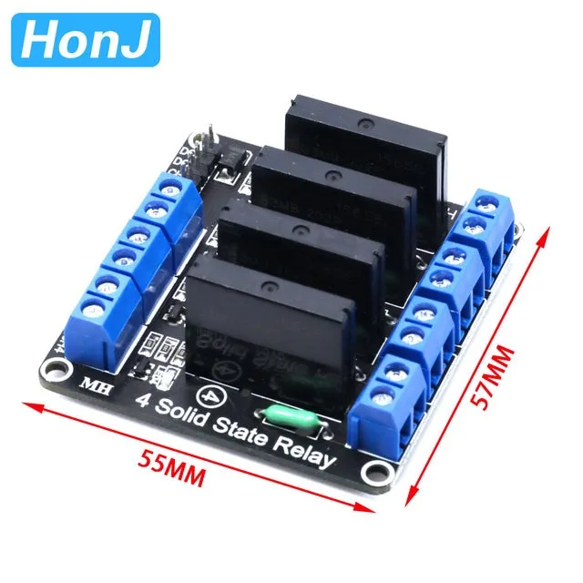 โมดูลรีเลย์ Solid State ระดับสูง5V 12V 24V Dc 1 2 4 8ช่อง Ssr Solid ...