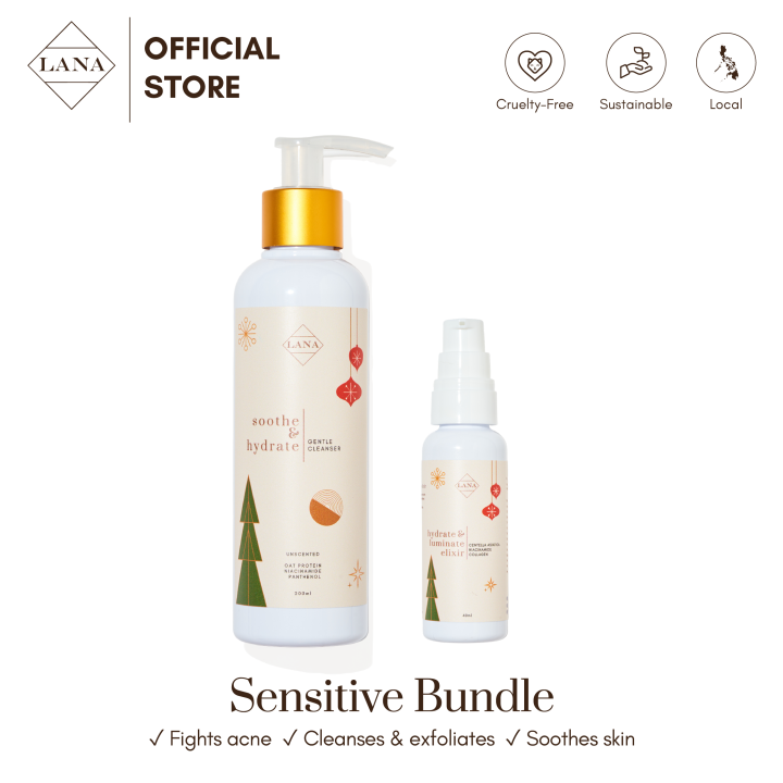 Lana PH Sensitive Skin Bundle - Hydrating Serum, Gentle Cleanser Skincare Set | Lazada PH