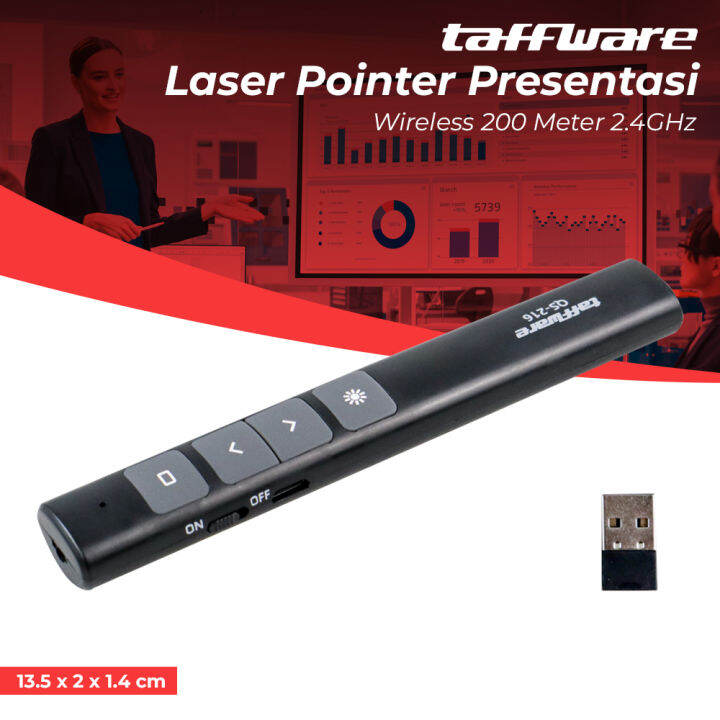 Laser Pointer Presentasi Pen Remote Wireless Jarak Laser Lebih dari 200 ...