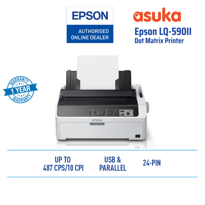 Epson LQ-590II Dot Matrix Printer - 24-pin, 80 columns, 487cps (high ...