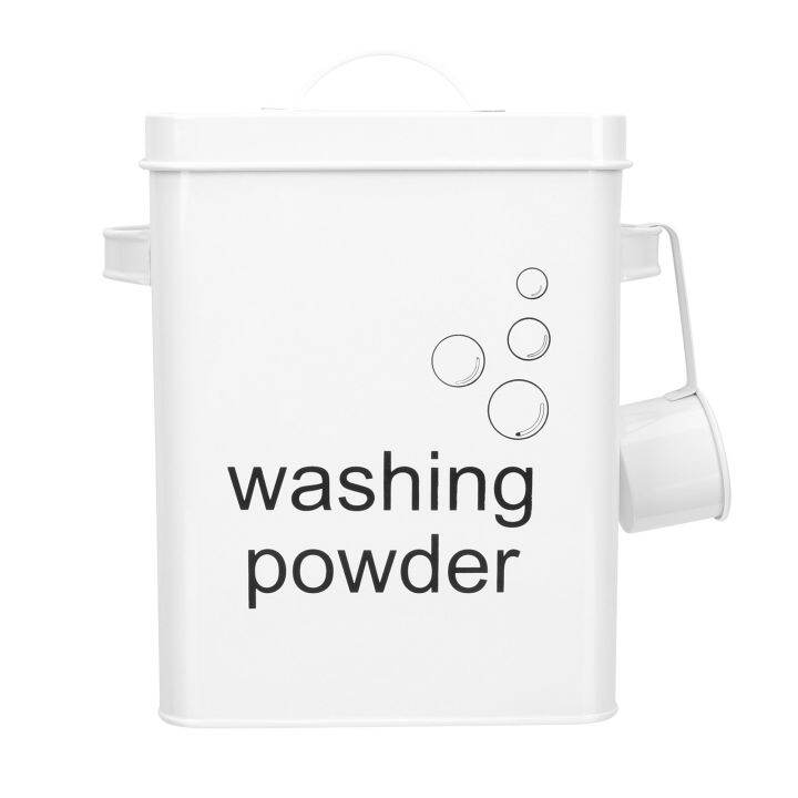 Laundry Detergent Powder Container Storage Tin Box Washing Bin ...