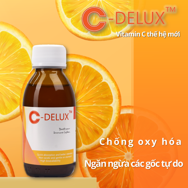 C-Delux: Vitamin C thế hệ mới không axít, không hại bao tử, không đường, không gluten, hàng nhập ...